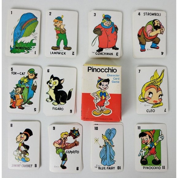 Toys | Vintage Walt Disney Productions Pinocchio Character Card Game ...